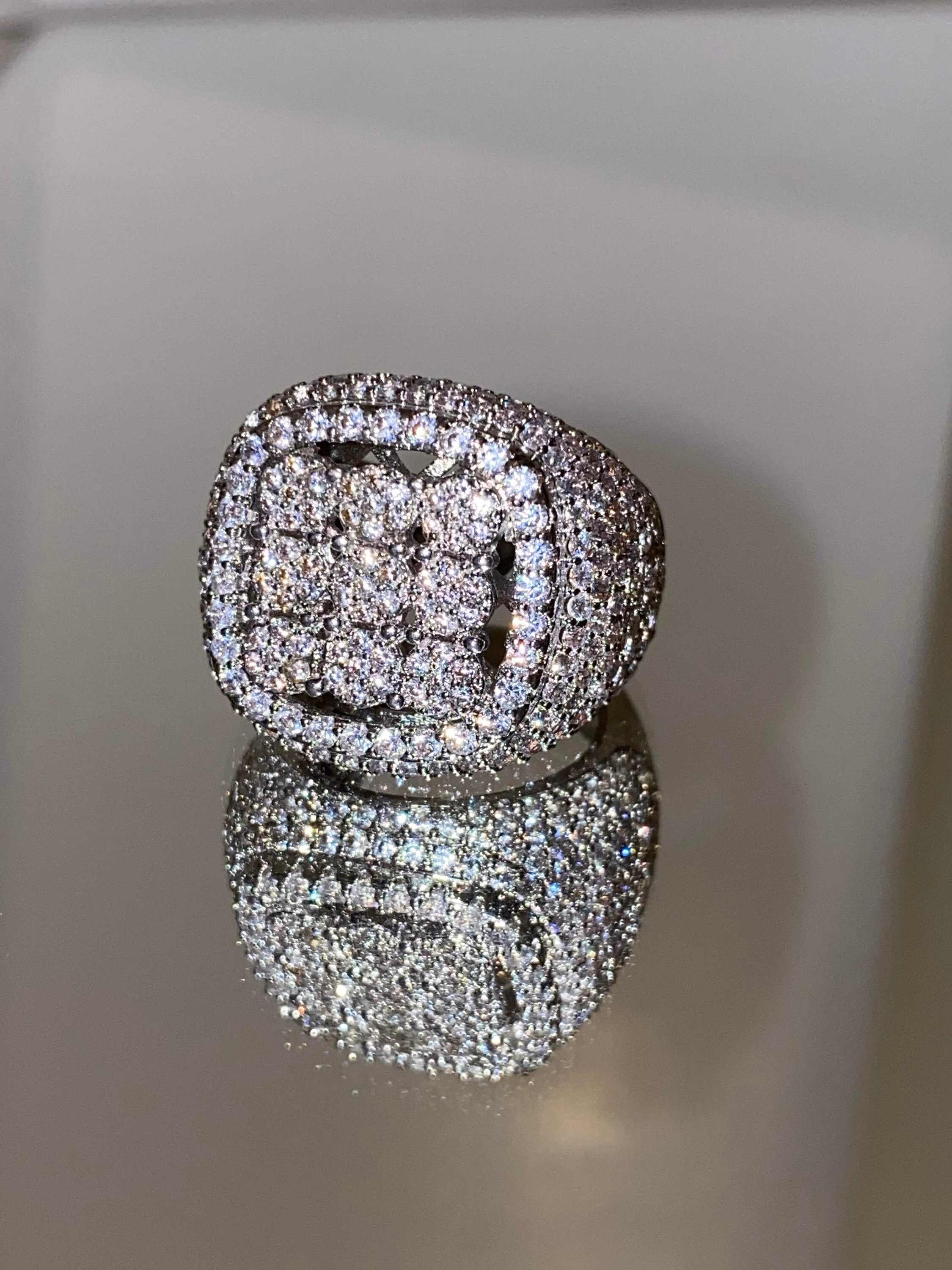 Men's Ice Out Ring Silver 5X Layered Diamond Cz Ring - Etsy Canada