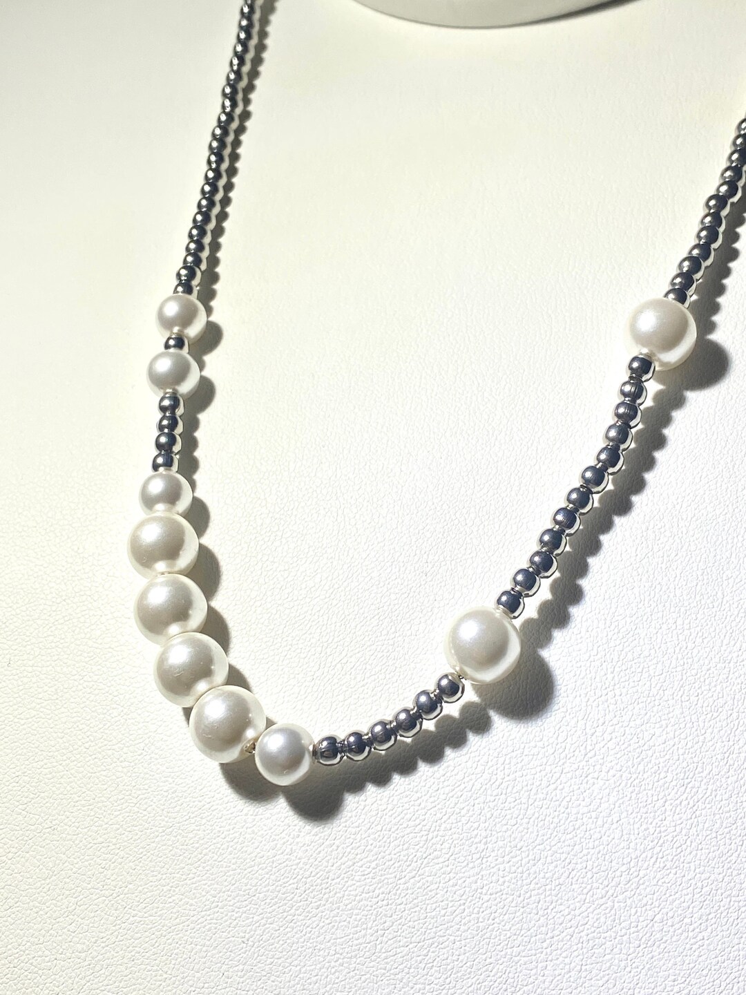 Dainty Cuban Pearl Necklace for Men Women 14k Silver 5X - Etsy