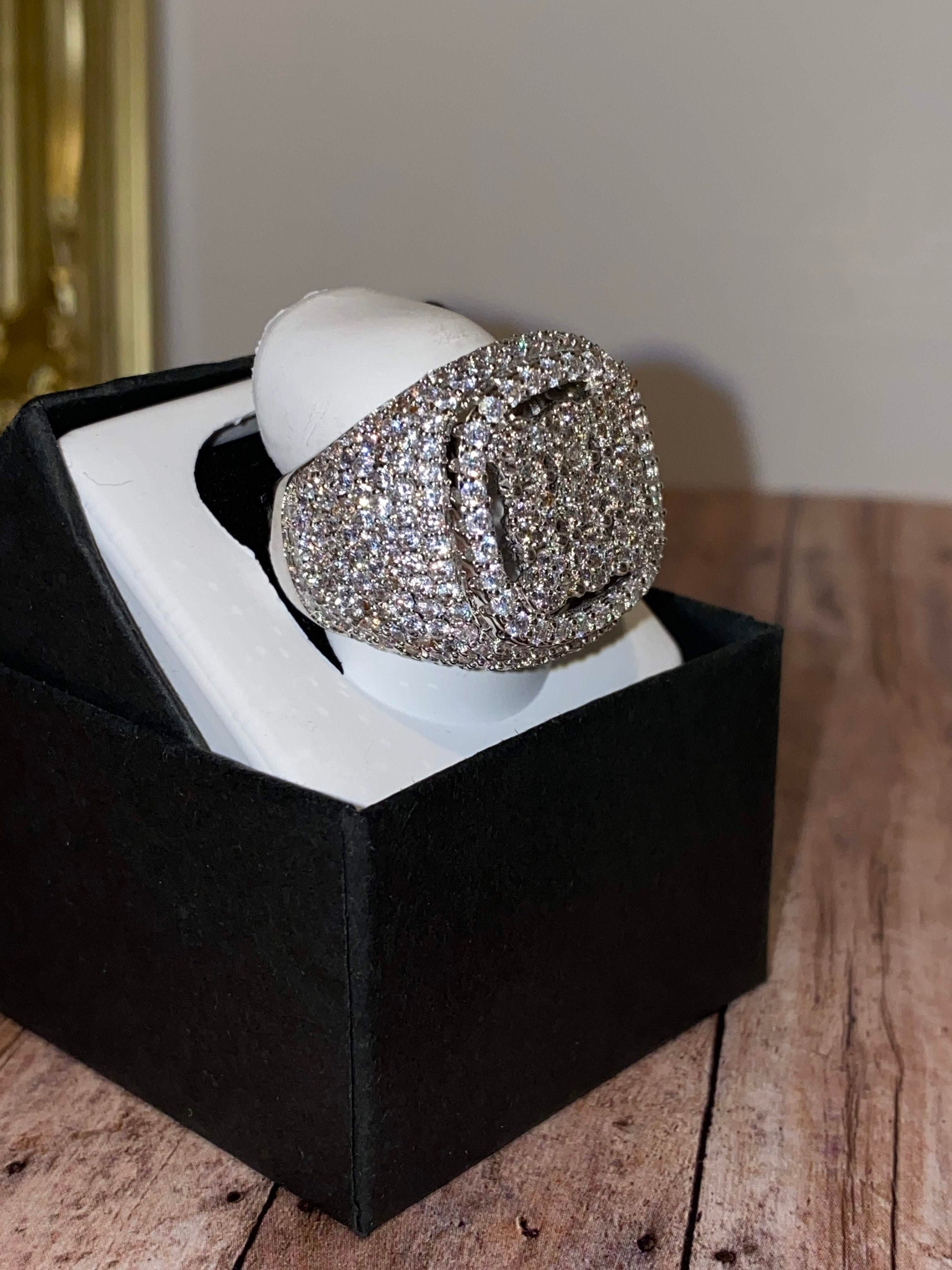 Men's Ice Out Ring Silver 5X Layered Diamond Cz Ring - Etsy Canada