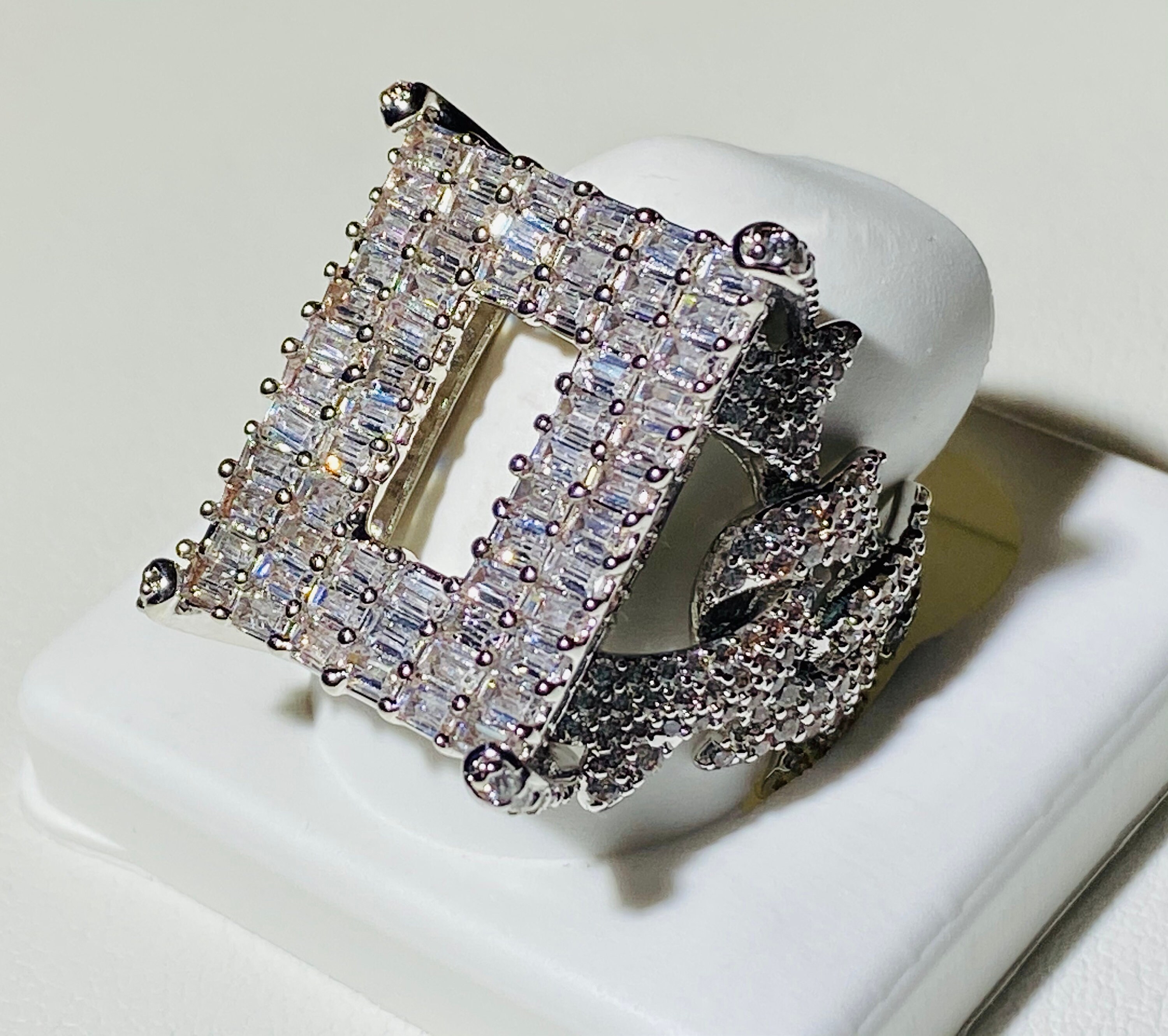 Miami Cuban Chain Link Iced Ring Men's Ice Out Ring 14k | Etsy