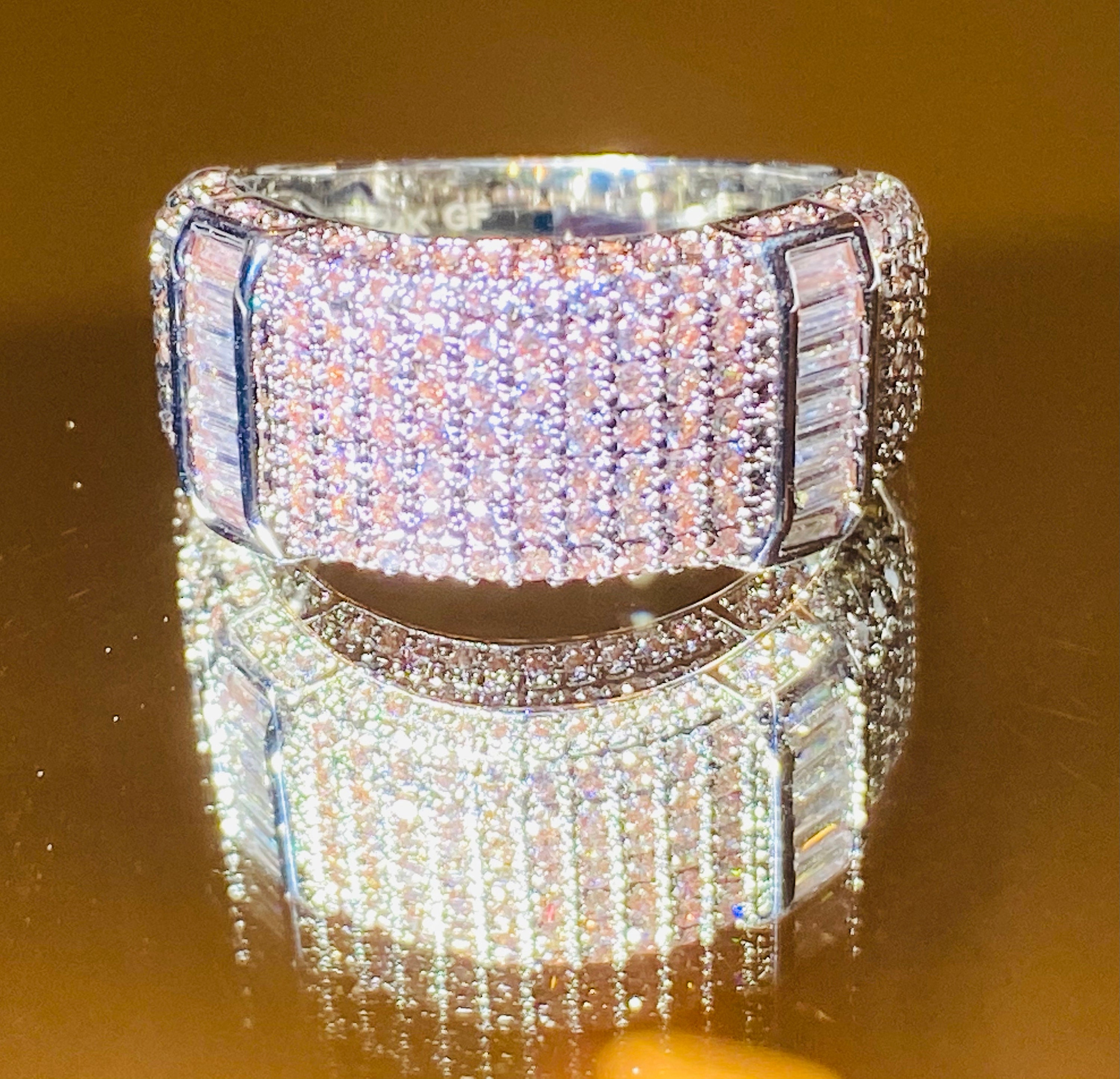 Men's Ice Out Ringsilver 5X Layered Diamond Cz Ring | Etsy