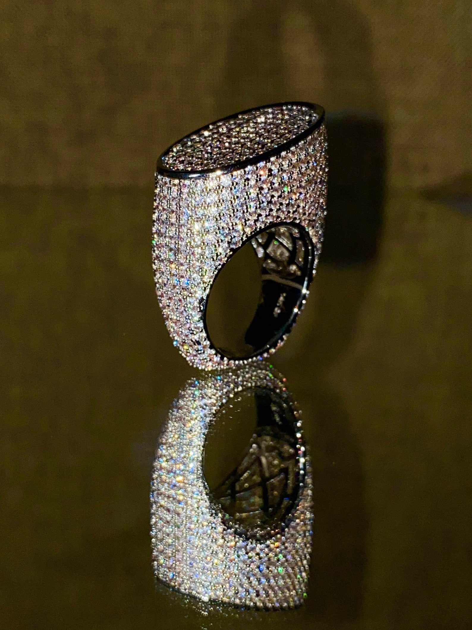 Men's Ice Out Ring Silver 5X Layered Diamond Cz Ring | Etsy