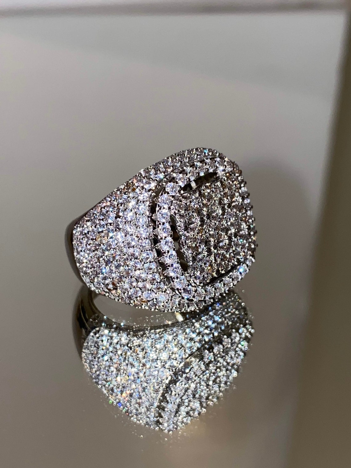 Men's Ice Out Ring Silver 5X Layered Diamond Cz Ring - Etsy Canada