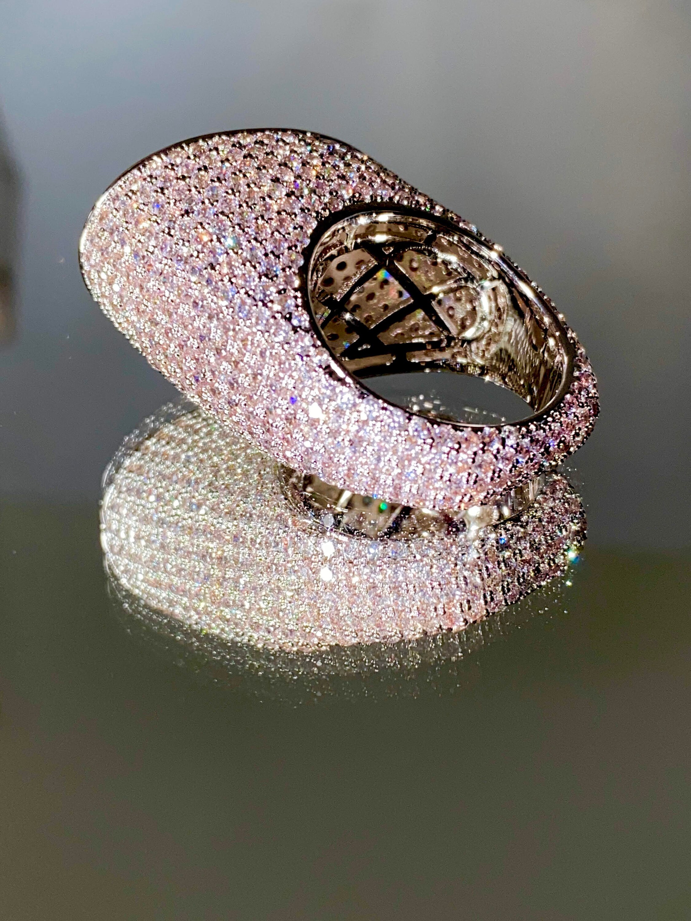 Men's Ice Out Ring Silver 5X Layered Diamond Cz Ring | Etsy