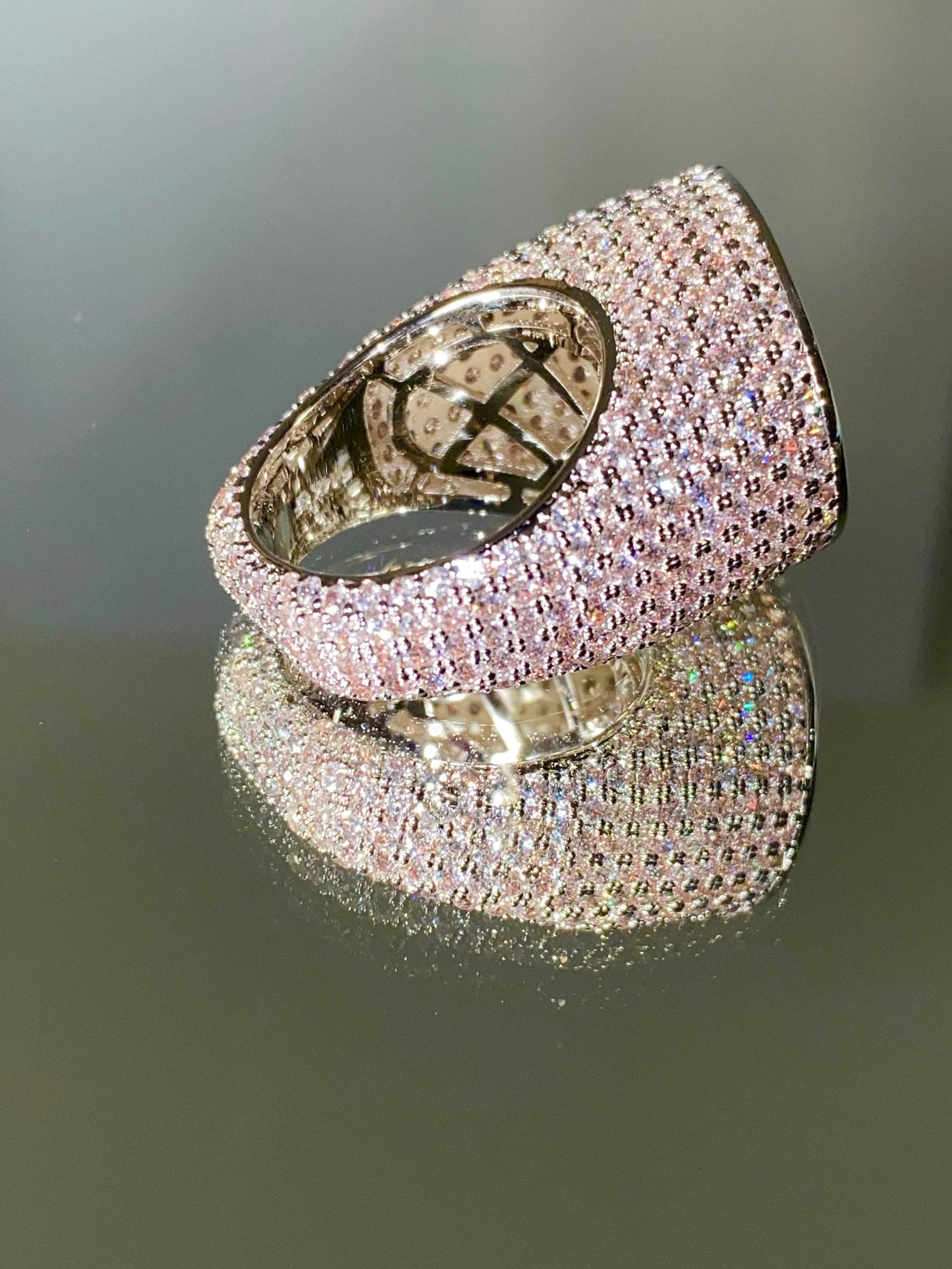 Men's Ice Out Ring Silver 5X Layered Diamond Cz Ring | Etsy