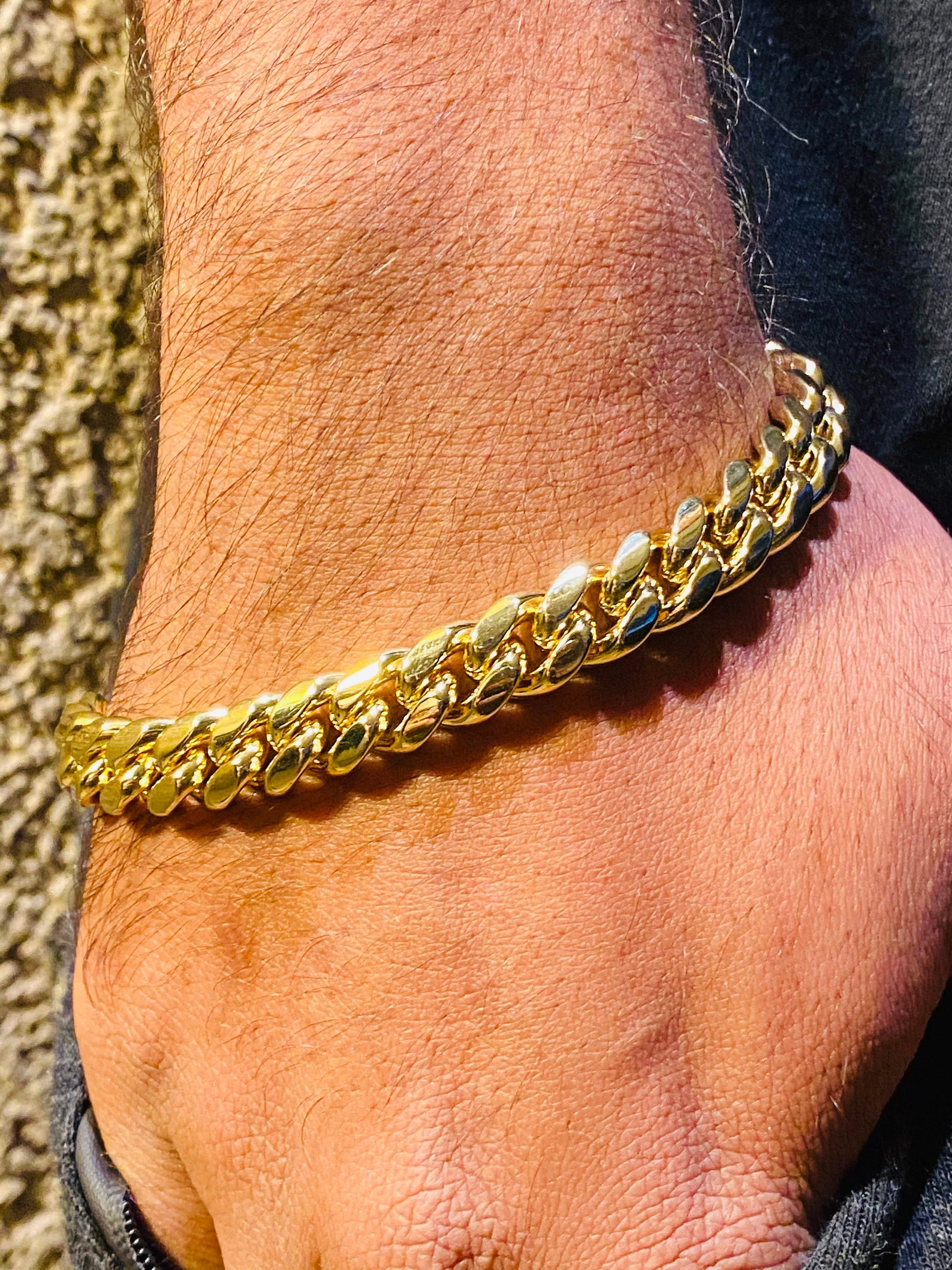 Mens Miami Cuban Link Bracelet 14k Gold 5X Layered Stainless - Etsy