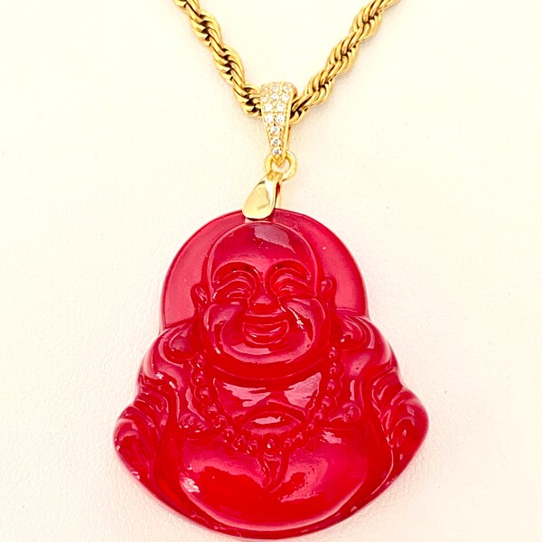 Red Buddha Pendant - Etsy