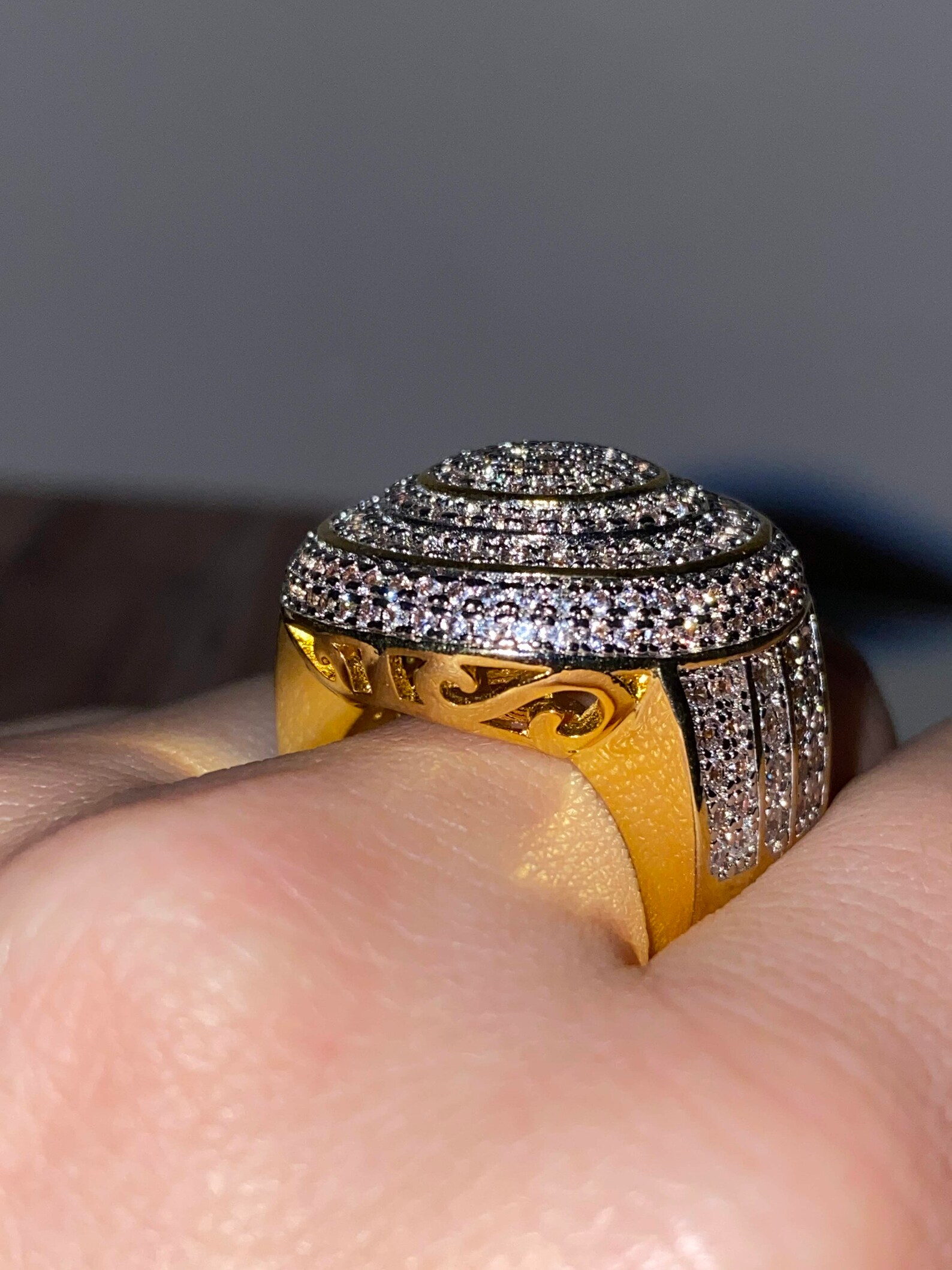 Men's Ice out Ring14k Gold 5X layered Diamond Cz Ring | Etsy