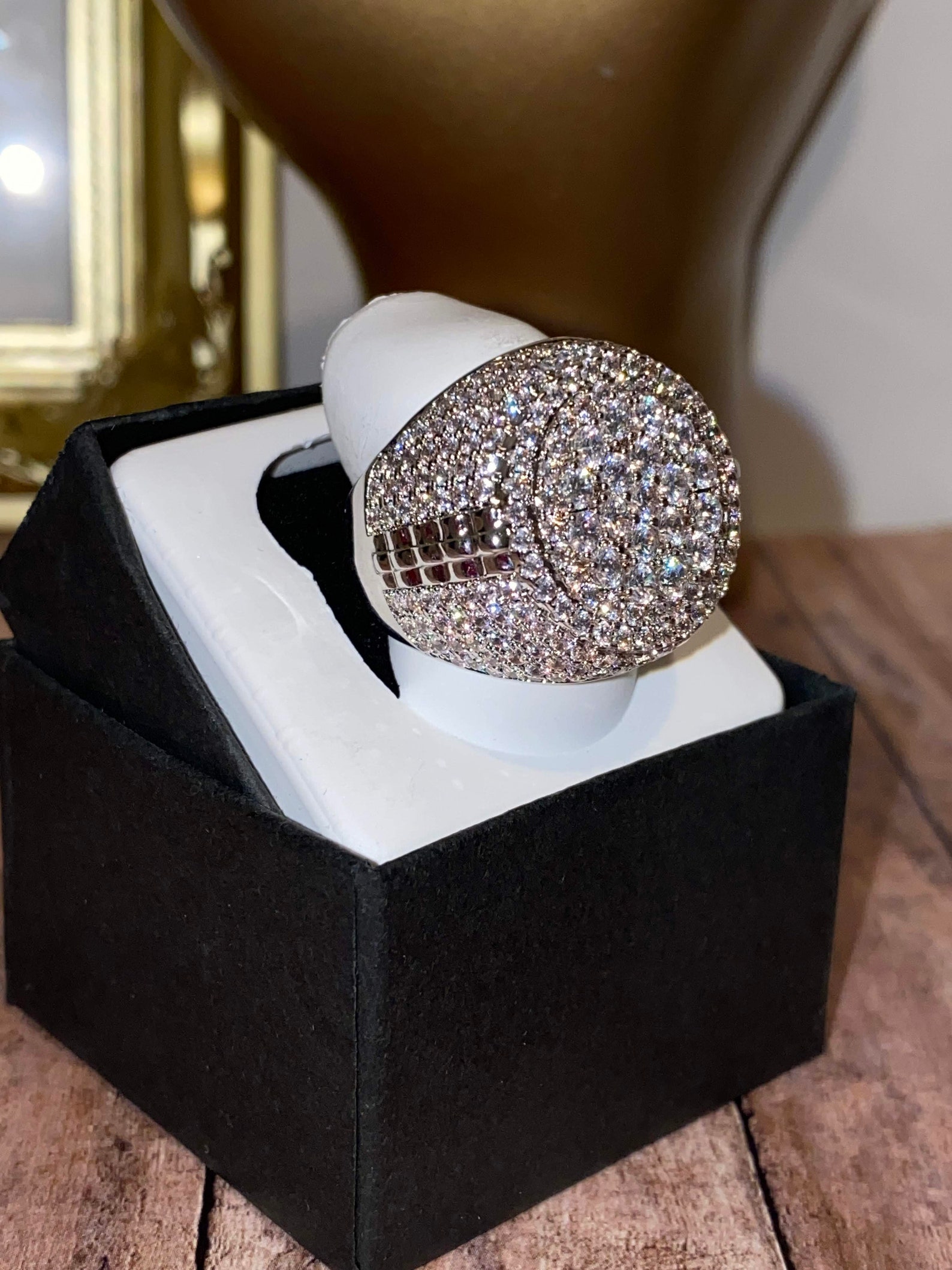 Men's Ice Out Ring Silver 5X Layered Diamond Cz Ring | Etsy