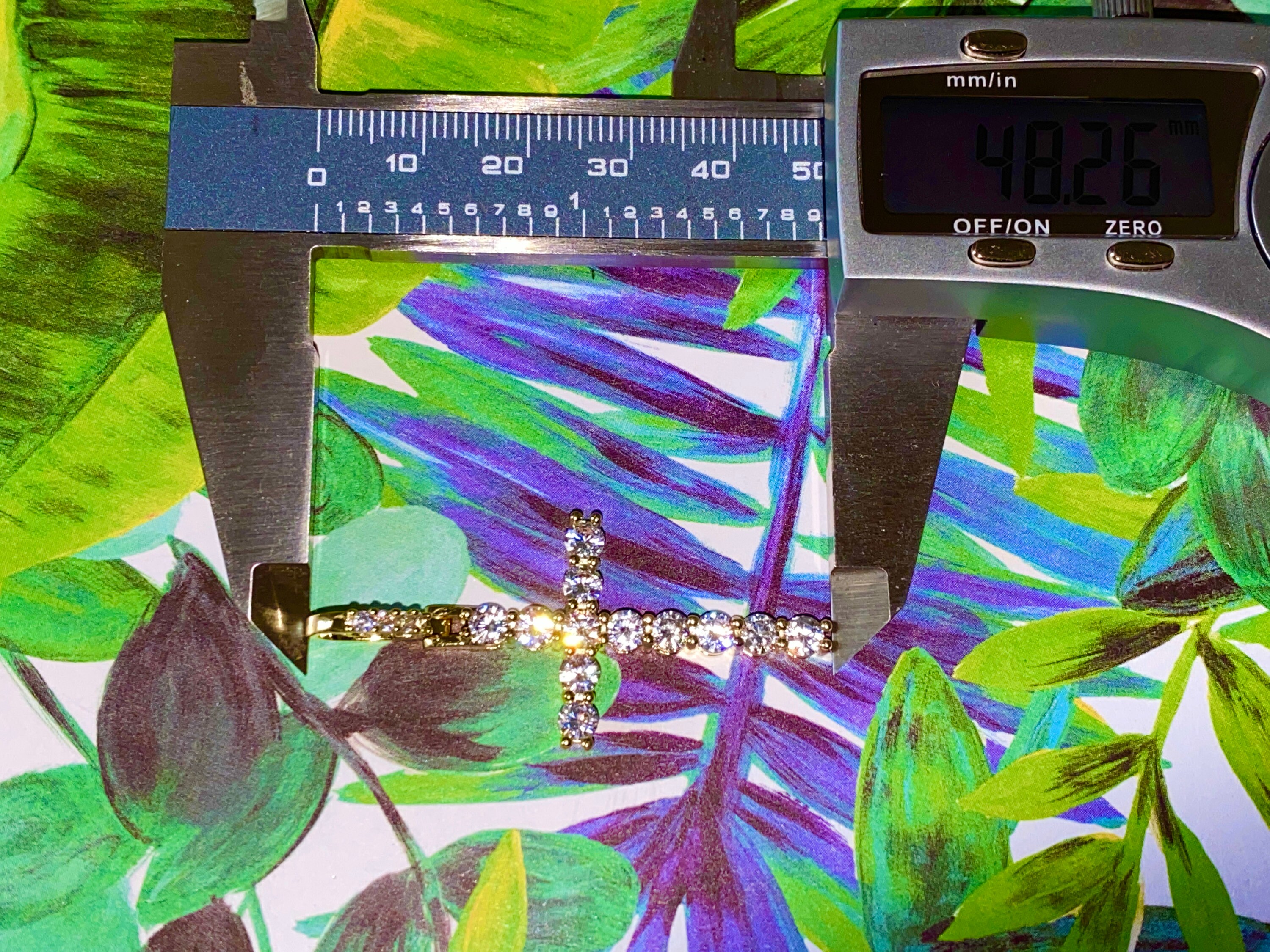 Men's Tennis Link Chain Pendant14k Gold 5X Layered Cross - Etsy