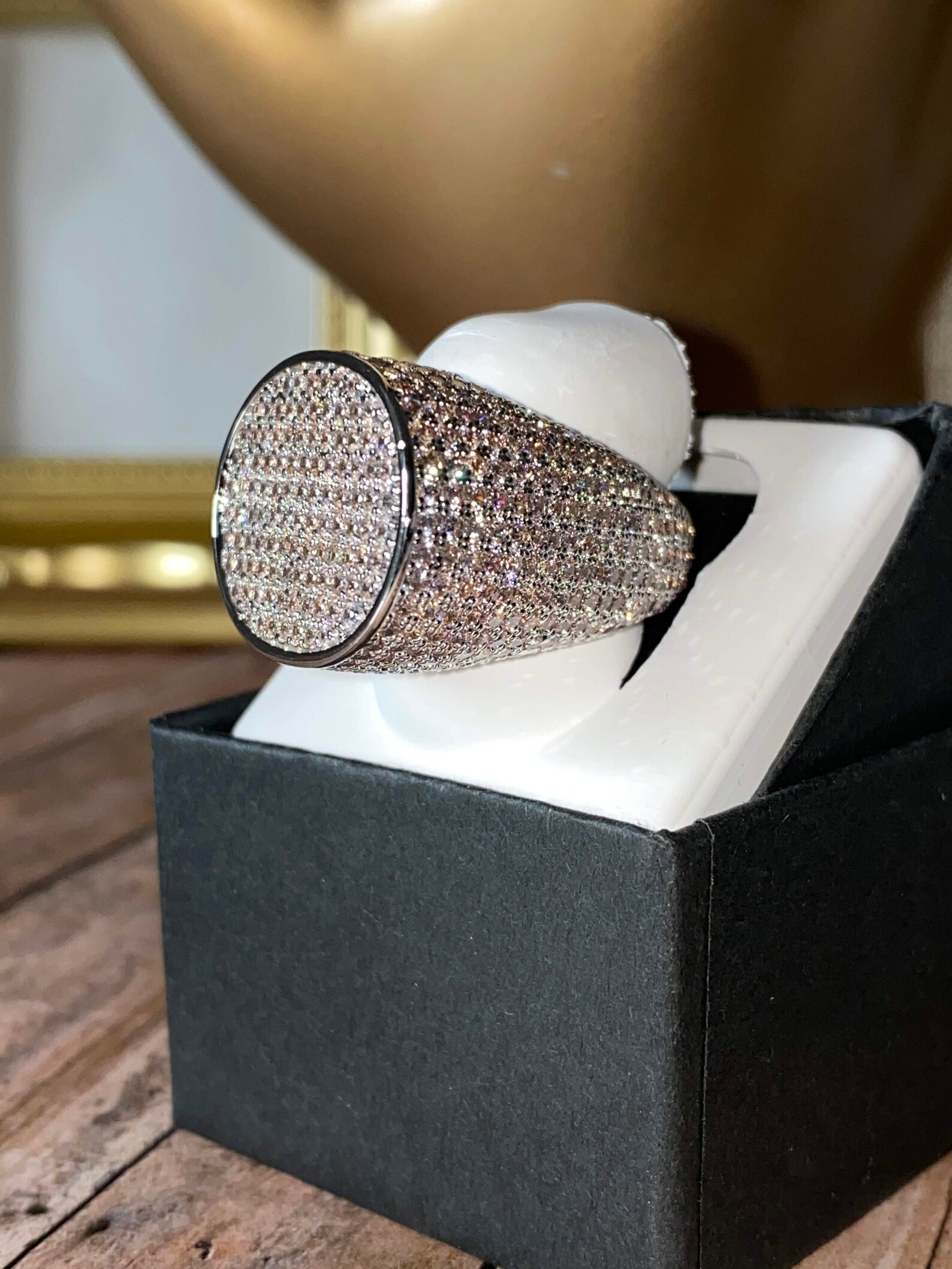 Men's Ice Out Ring Silver 5X Layered Diamond Cz Ring | Etsy