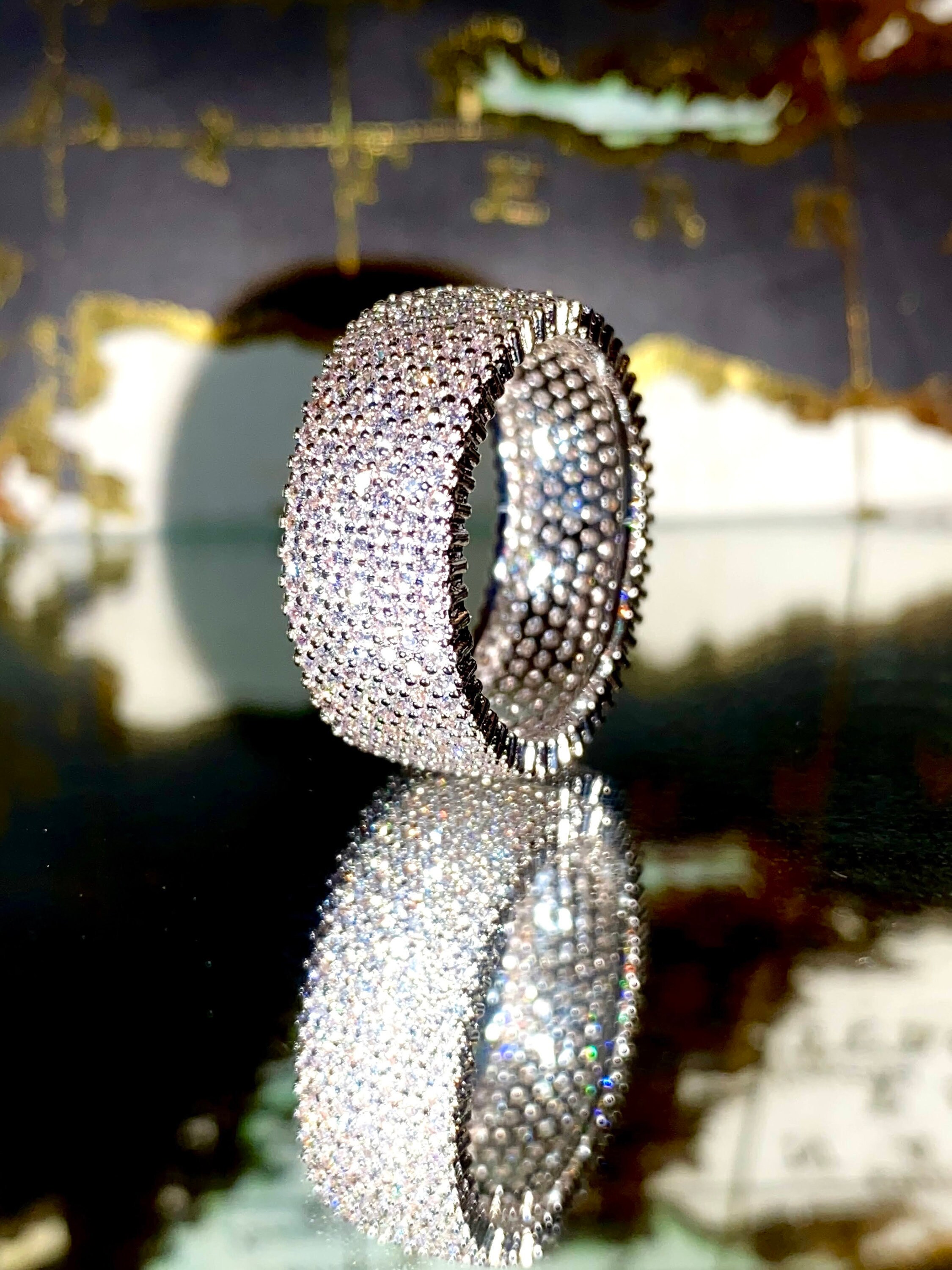 Pinky Men's Ice Out Ring Silver 5X Layered Diamond Cz - Etsy