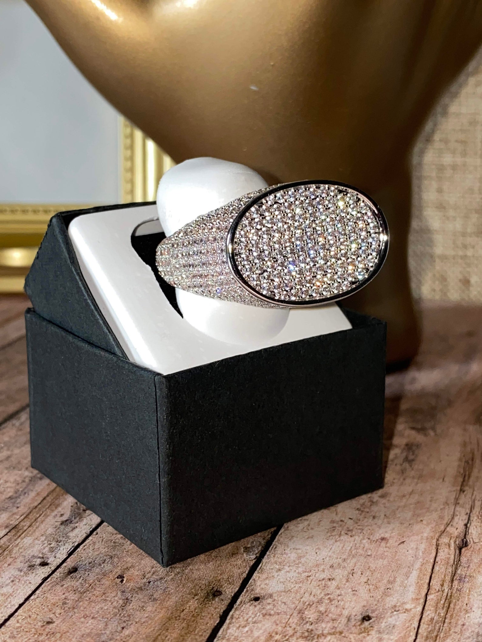 Men's Ice Out Ring Silver 5X Layered Diamond Cz Ring | Etsy