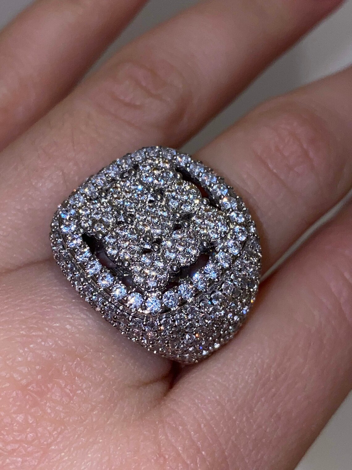 Men's Ice Out Ring Silver 5X Layered Diamond Cz Ring - Etsy Canada