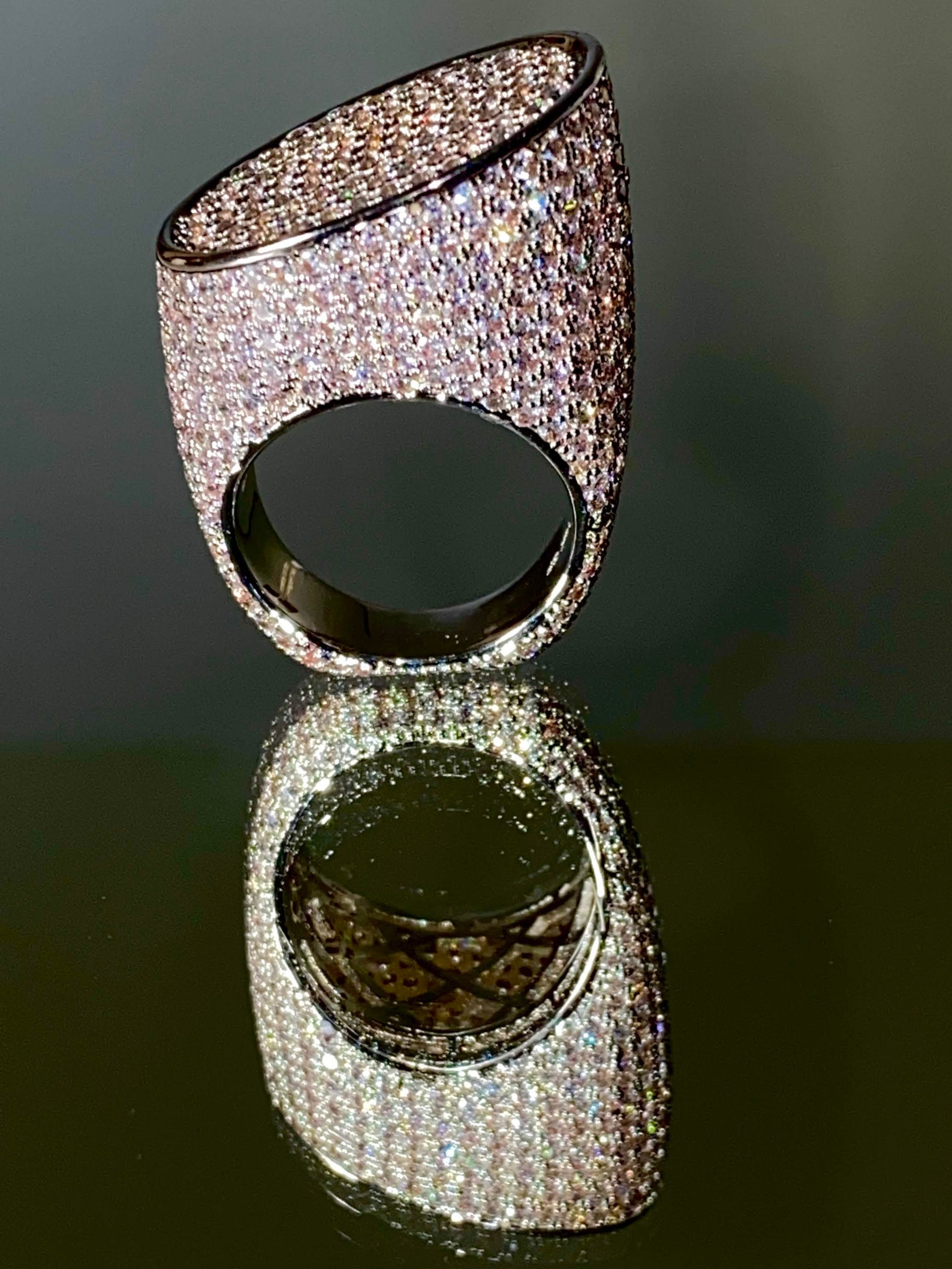 Men's Ice Out Ring Silver 5X Layered Diamond Cz Ring | Etsy