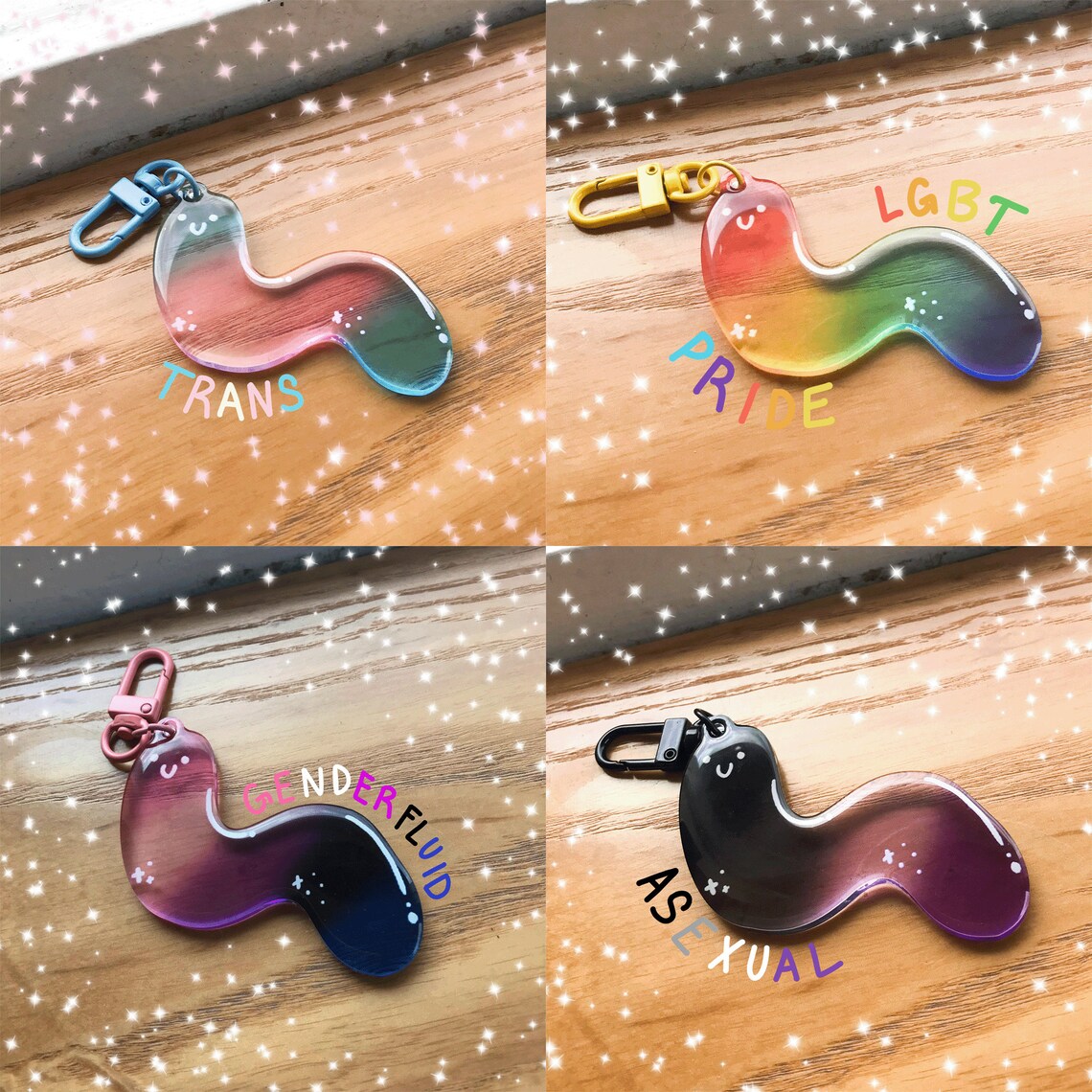 Pride Gummy Worm Candy Acrylic Keychains - Etsy