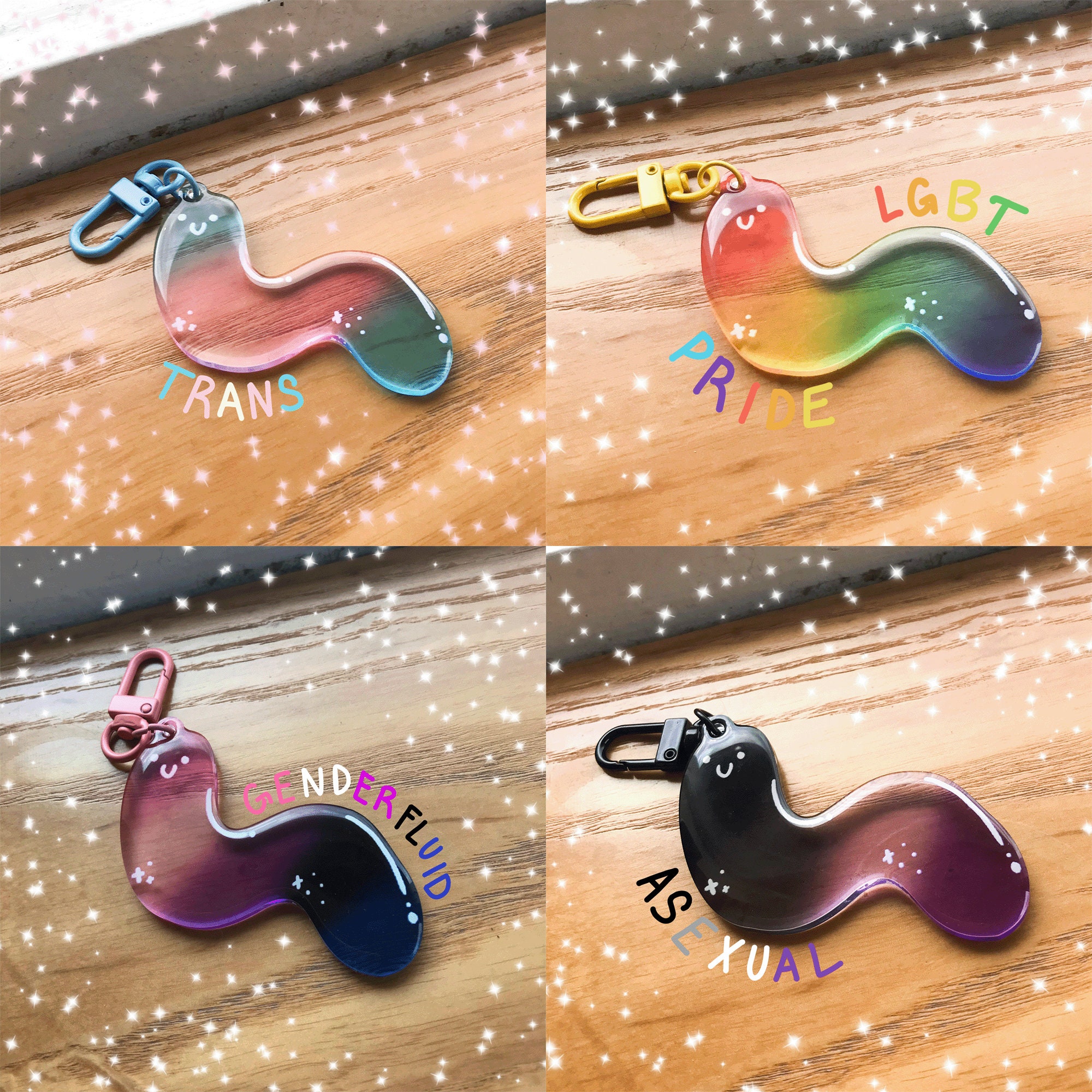 Pride Gummy Worm Candy Acrylic Keychains - Etsy
