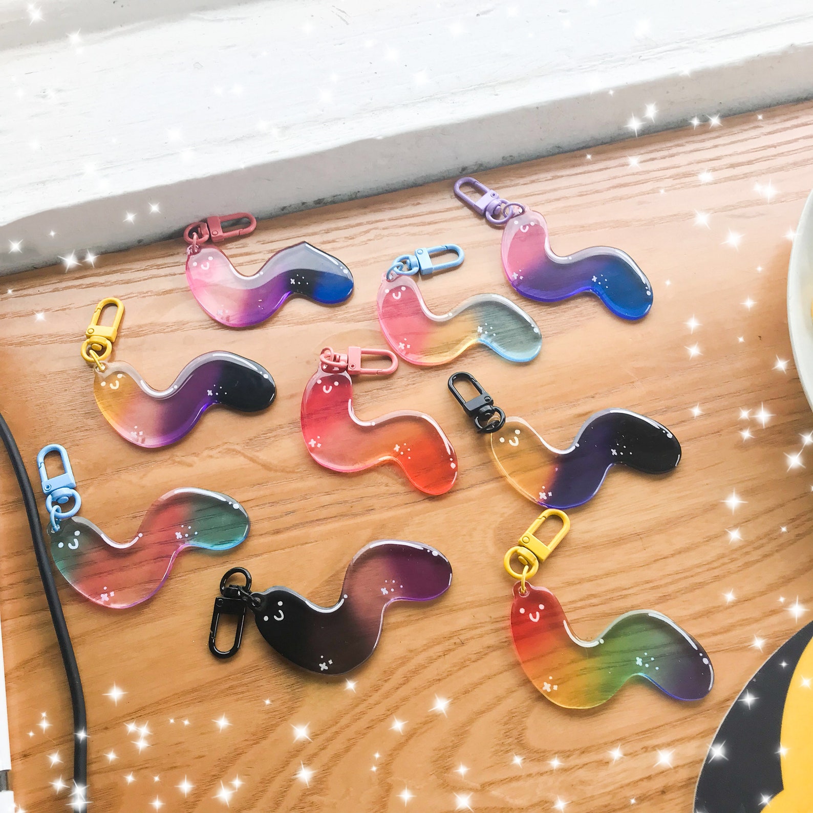 Pride Gummy Worm Candy Acrylic Keychains - Etsy
