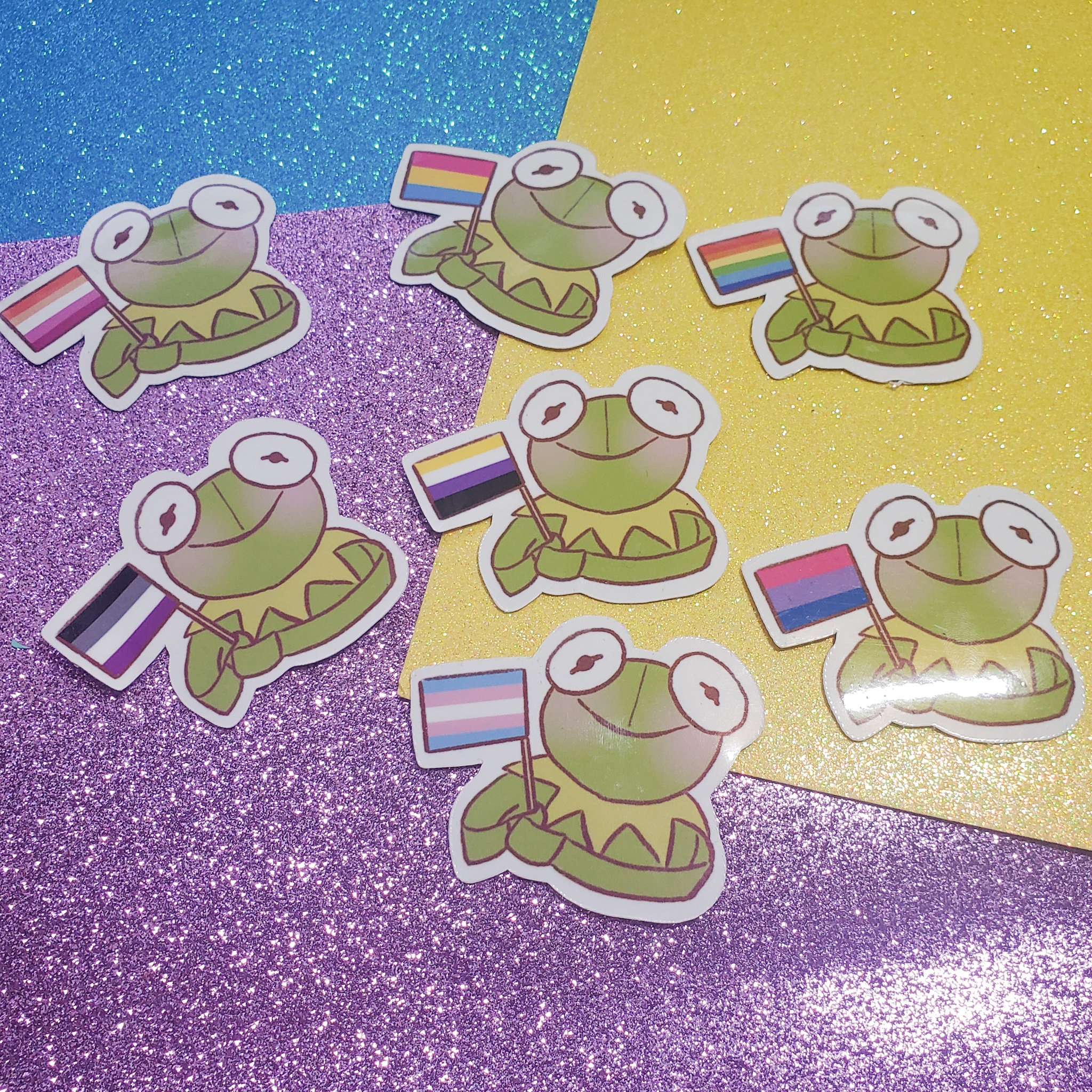 Kermit Pride Flag Sticker - Laminated, Weather Resistant - Etsy