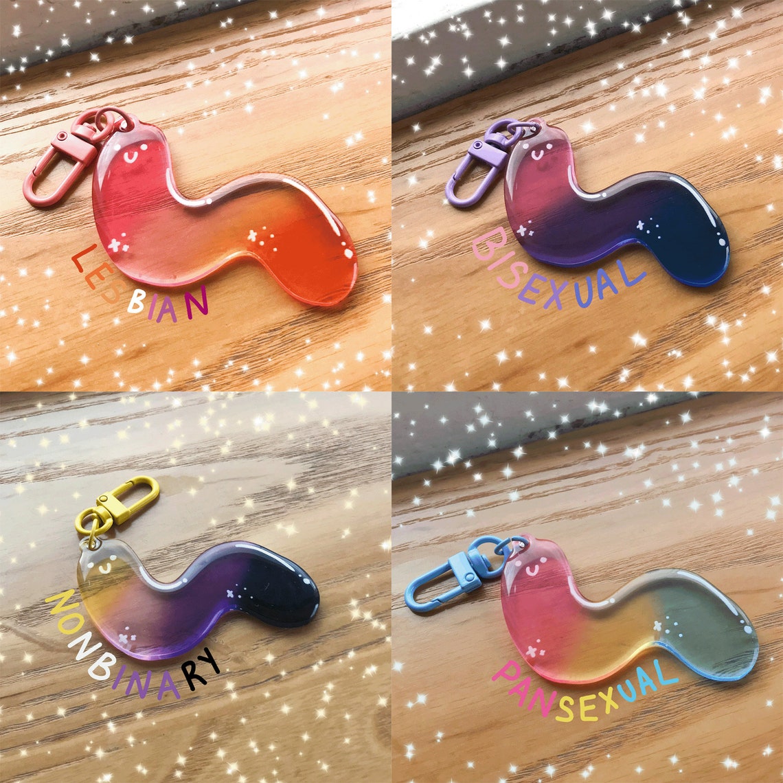 Pride Gummy Worm Candy Acrylic Keychains - Etsy