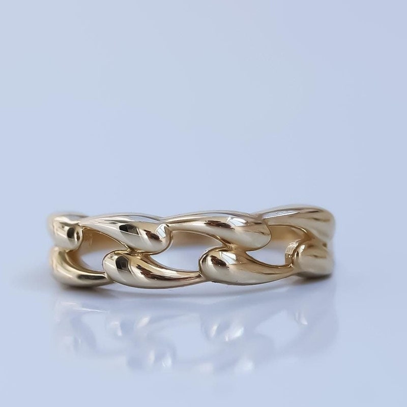 Gold Chain Ring - Etsy