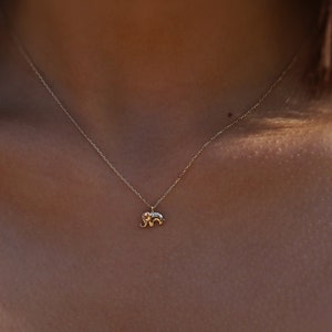 Gold Elephant Necklace Good Luck Charm Gift for Her Dainty - Etsy