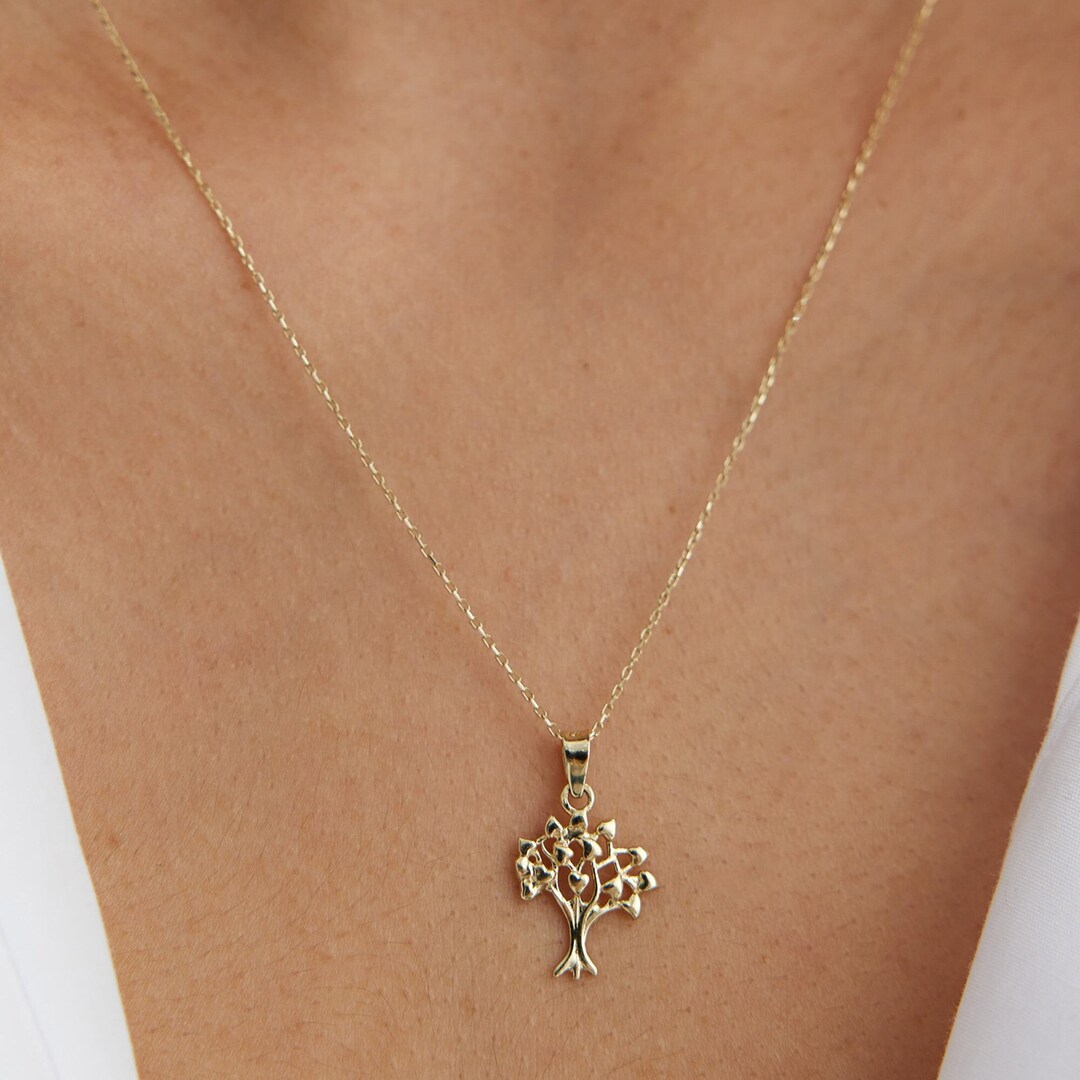 Gold Tree Necklace, 14k Gold Jewelry, Tree of Life, Gift for Her ...