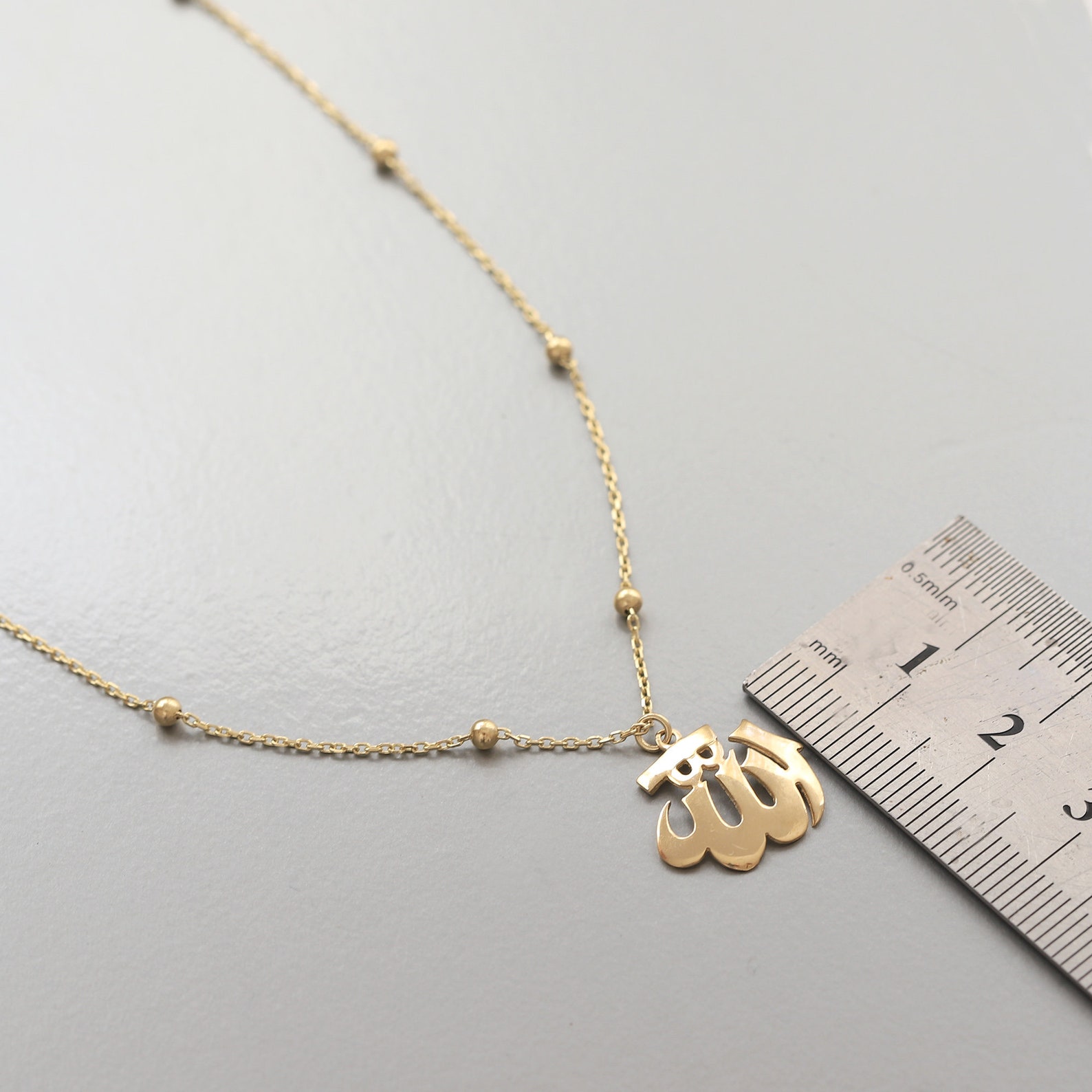 14K Gold Allah Necklace Gold Religious Pendant Islamic Art - Etsy