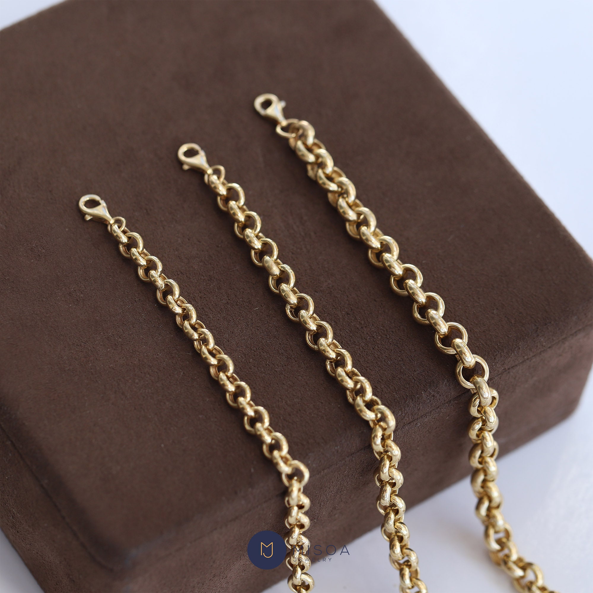14K Gold Rolo Chain Bracelet Minimalist Fine Jewelry Gift - Etsy