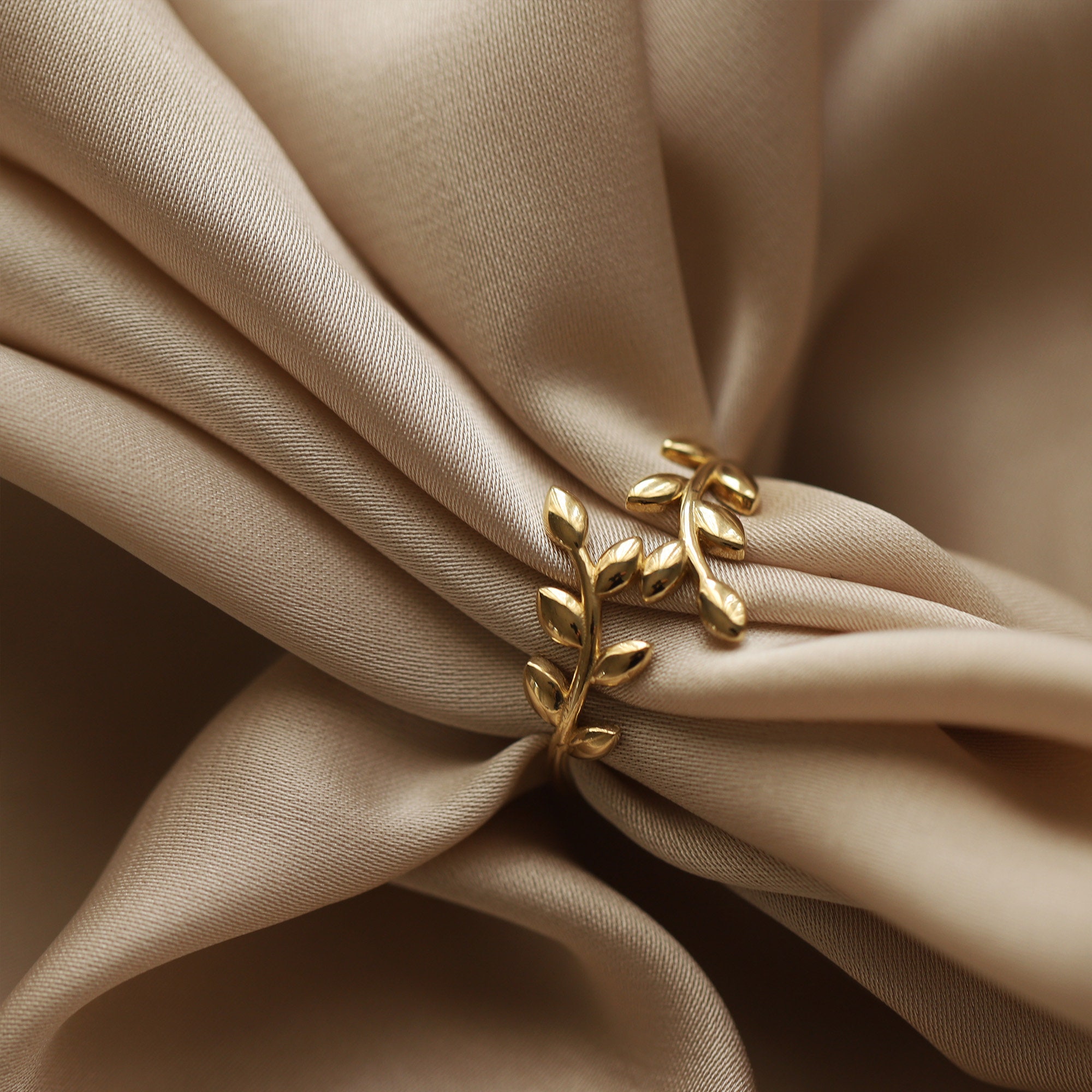 14K Gold Olive Leaf Ring Minimal Stackable Ring Wrap Ring - Etsy Canada