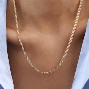 14k Gold Bismarck Chain Necklace,gold 5mm Thin Bismark Chain,elegant ...