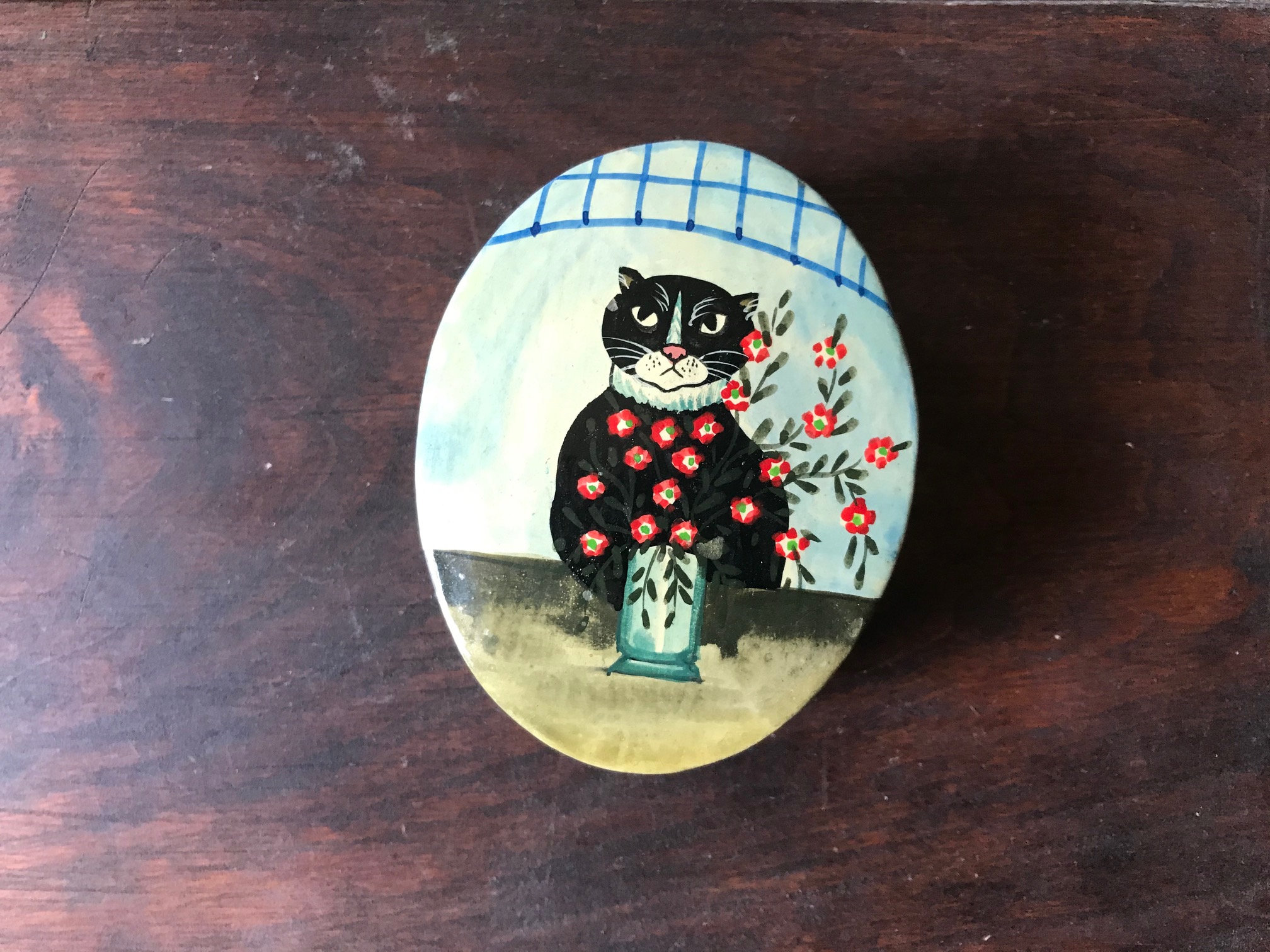 Amazing Vintage Cat Box Handpainted - Etsy Singapore