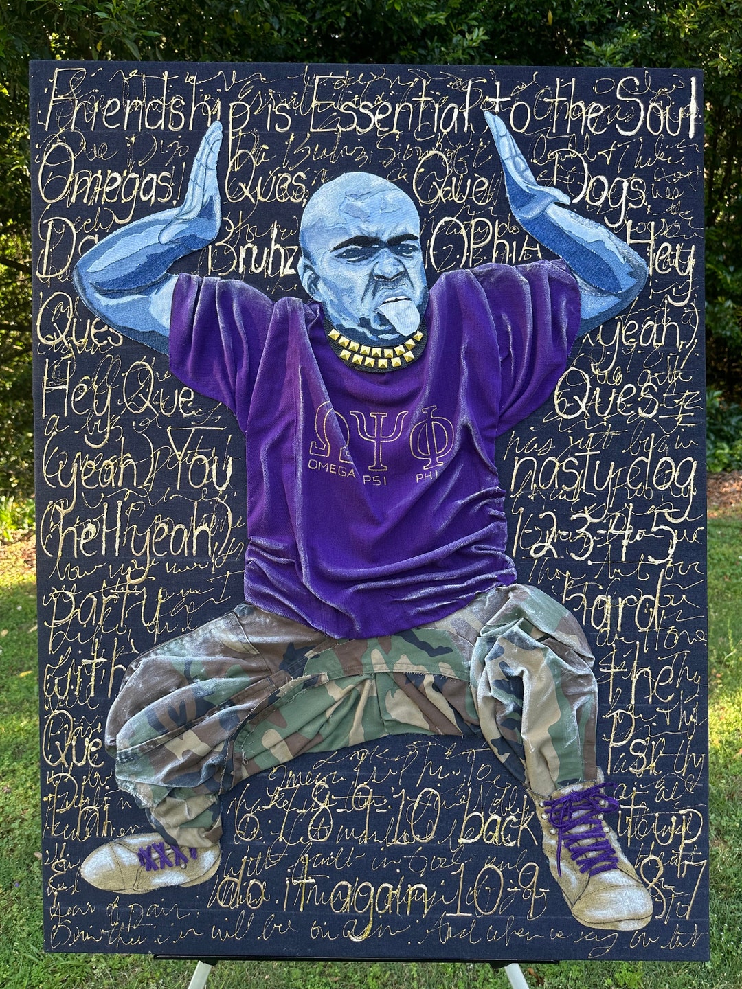 Throwing the Hooks omega Psi Phi 36x48 - Etsy