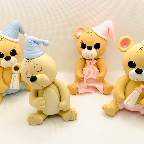 Teddy Bear Sleeping Cake Topper - Etsy