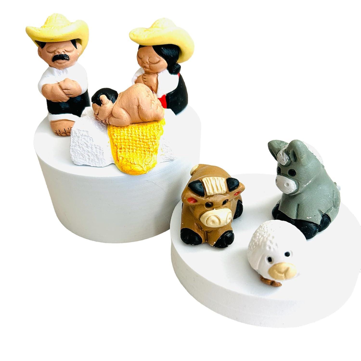 Miniature Peruvian Nativity Set: Clay Figurines, Christmas Decor ...