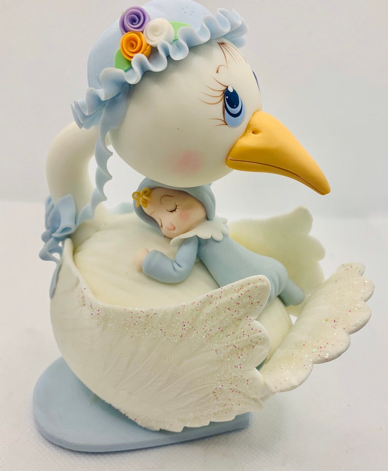 Stork and Baby.cake Topper. | Etsy