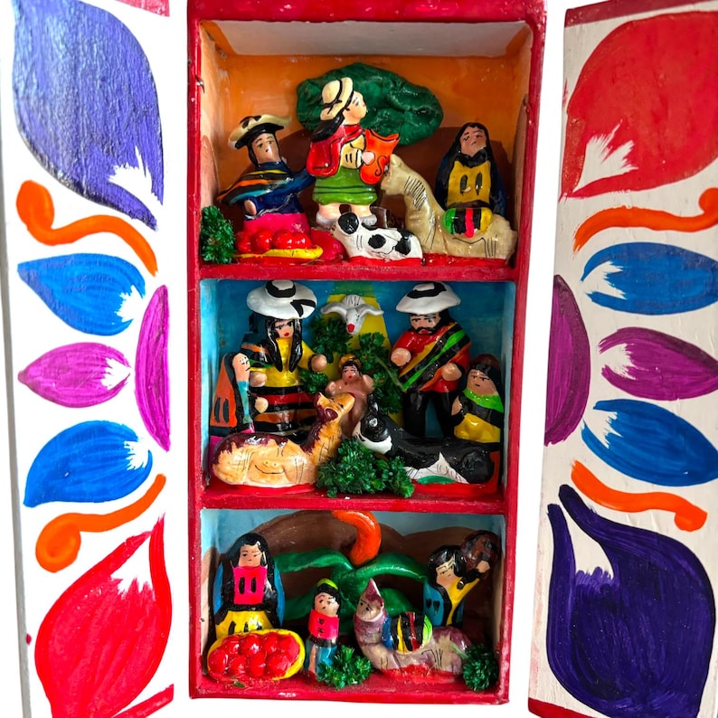 Peruvian Retablo Nativity Scene: 11" Multicolor Wooden Religious Box - Etsy