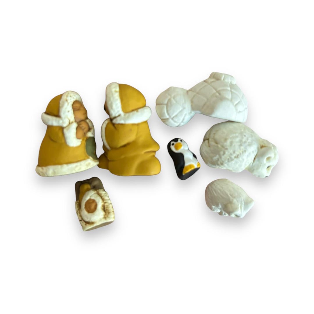 Eskimo Nativity Scene, Artic Igloo Set, Ceramic, Handmade, Christmas ...