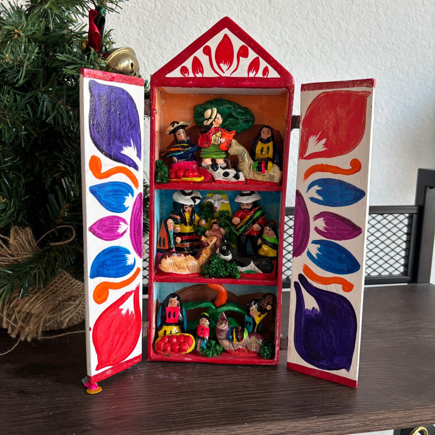 Peruvian Retablo Nativity Scene: 11" Multicolor Wooden Religious Box - Etsy