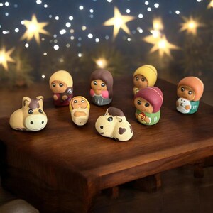 Tiny Ceramic, Peruvian Nativity Scene 8 Pcs Set 1" Tall, Christmas ...