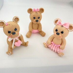 Baby Bear Pink for Girls, Cake Topper Decoration for Baby Showers ...