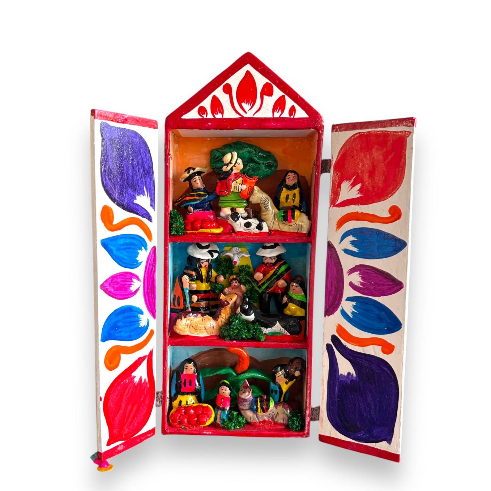 Peruvian Retablo Nativity Scene: 11" Multicolor Wooden Religious Box - Etsy