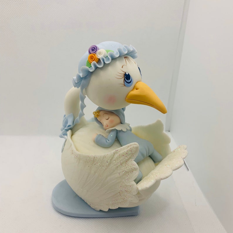 Stork and Baby.cake Topper. | Etsy