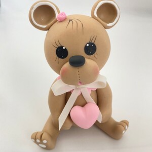 Baby Bear Pink for Girls, Cake Topper Decoration for Baby Showers ...