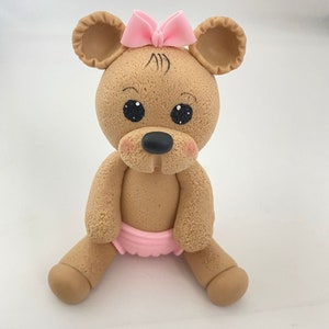 Baby Bear Pink for Girls, Cake Topper Decoration for Baby Showers ...