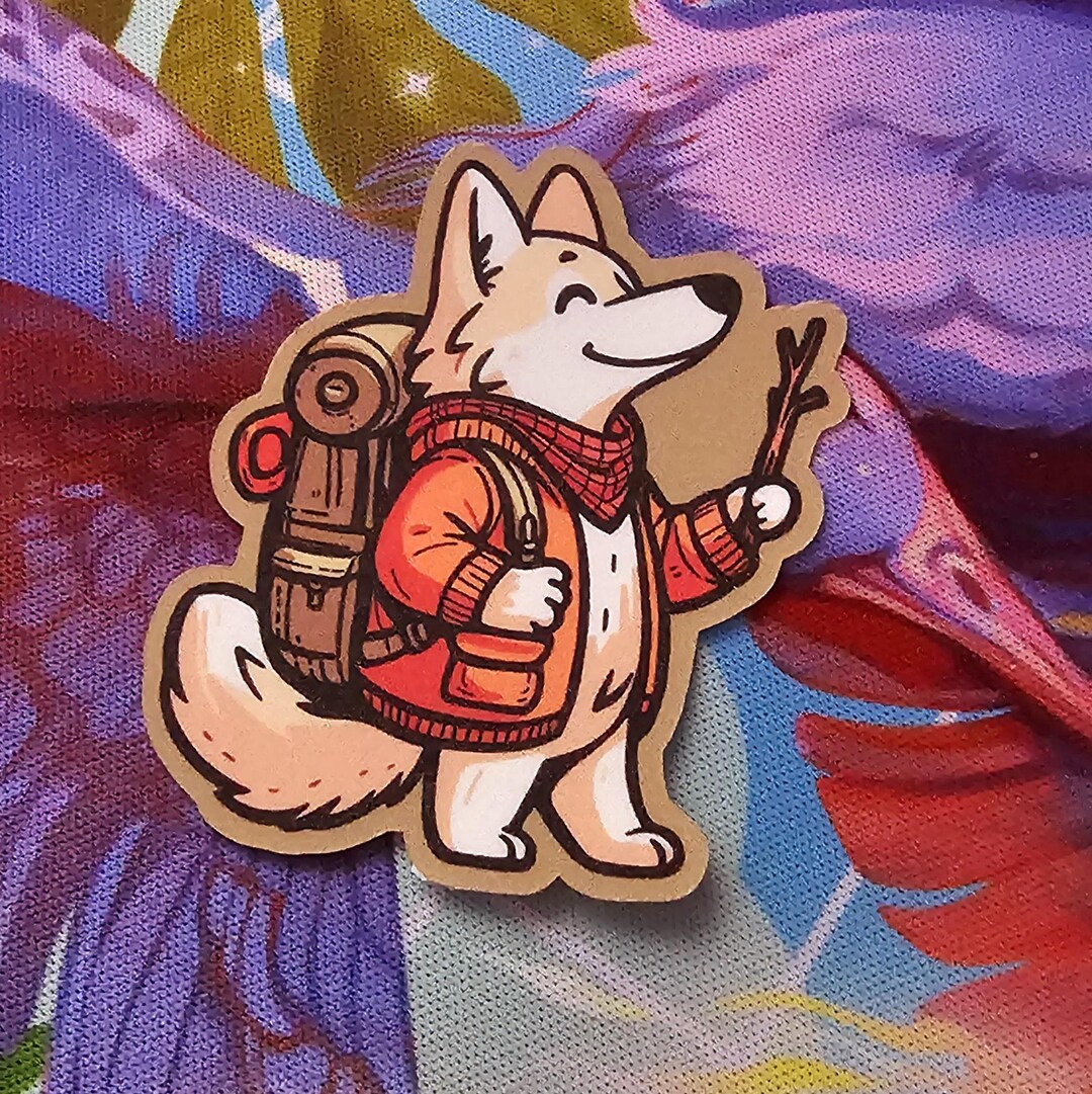 Roxy the Adventurer Wolf Matte Sparkle Sticker - Cottagecore Sticker ...