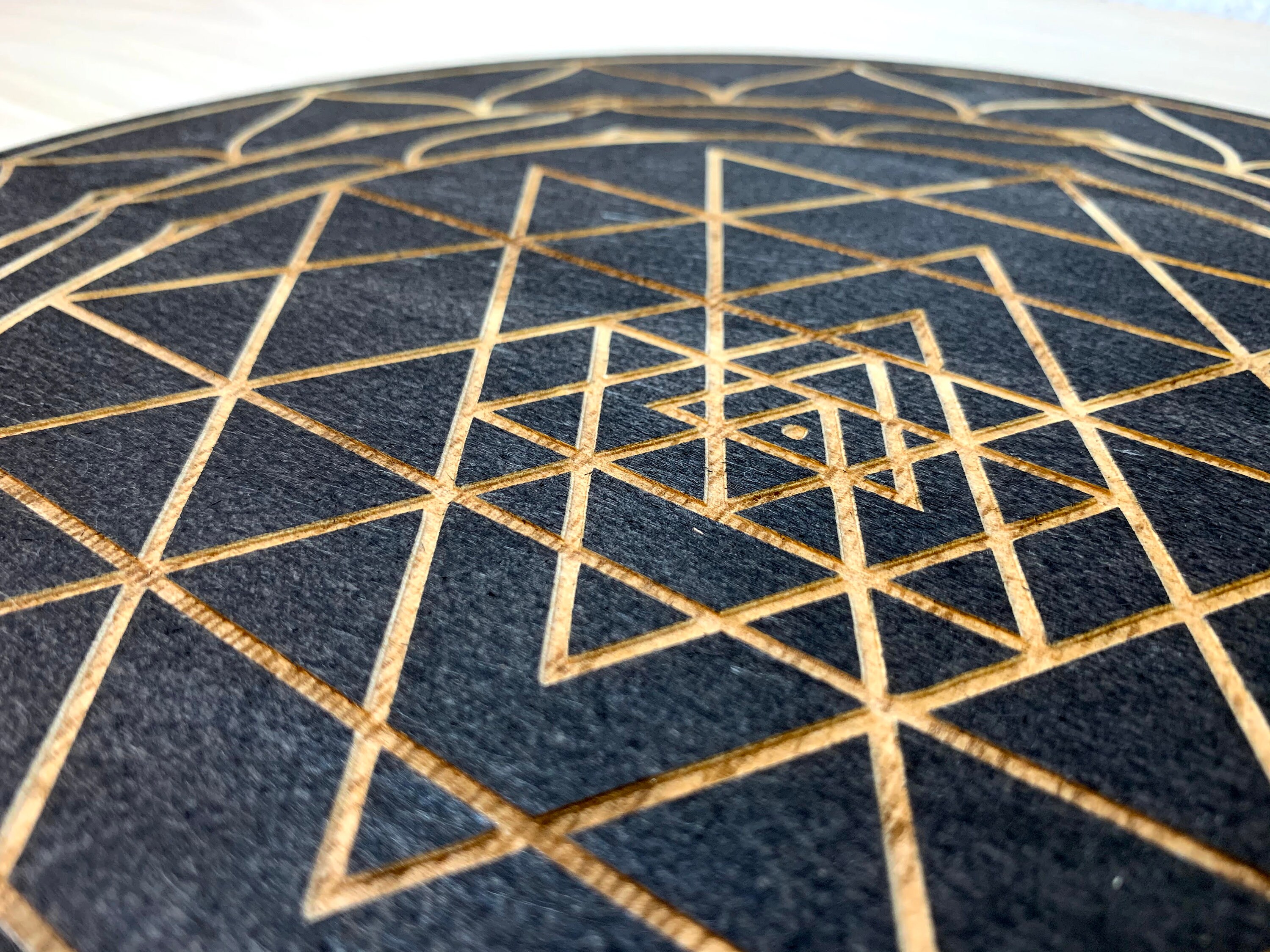 Sri Yantra Crystal Grid Board Black Stained Poplar or English | Etsy