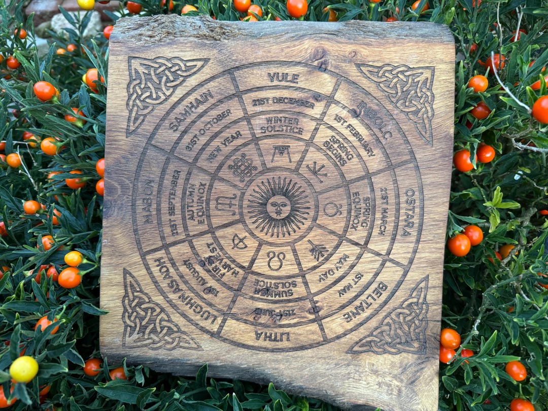 Laser Engraved Wheel of the Year Discover the Magic of the Wheel of the ...