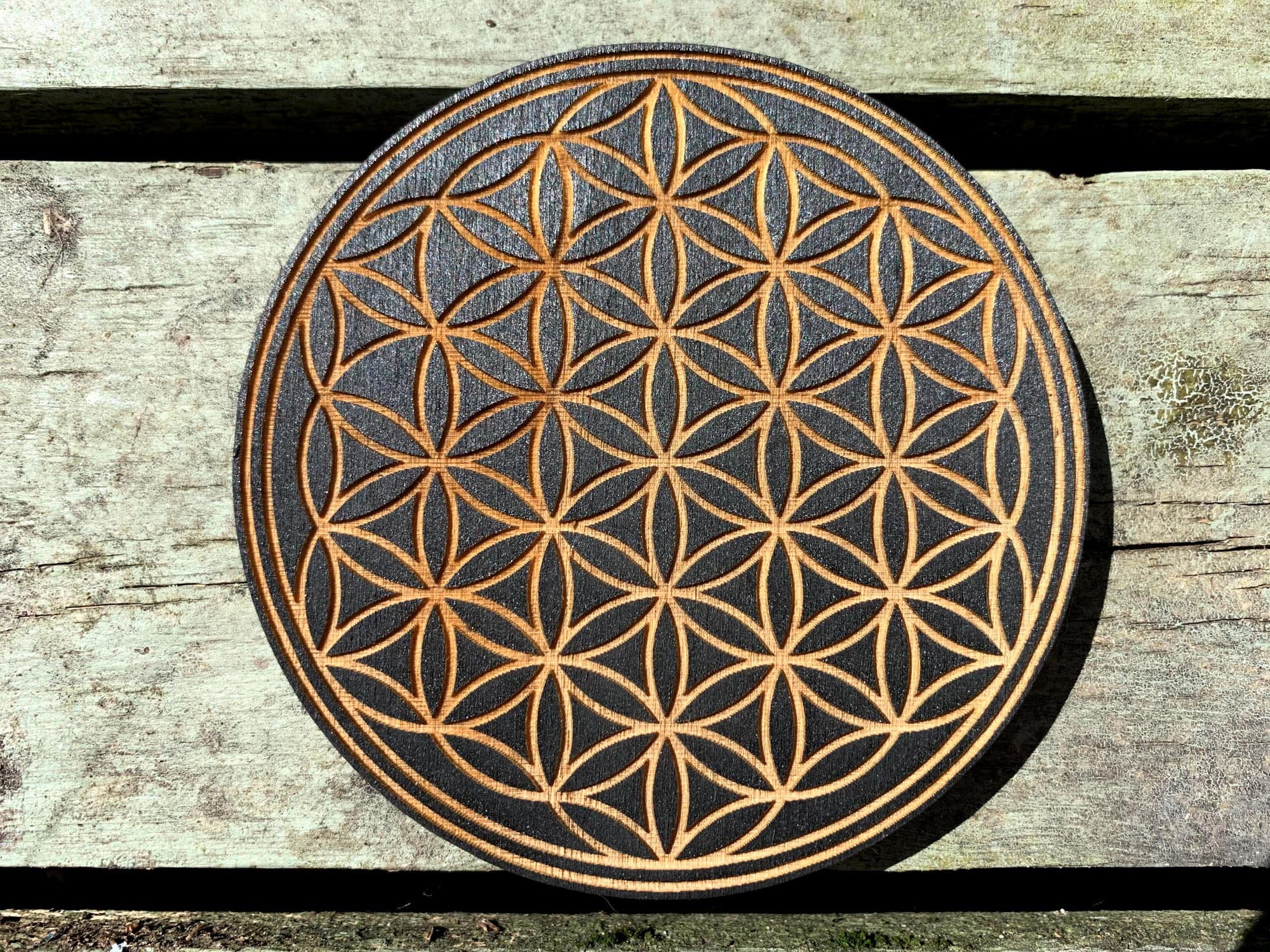 Small to Medium Black Crystal Grid Board Flower of Life Sacred | Etsy UK