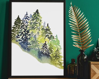 Alpine Slopes Textured Fine Art Prints Watercolor Paper | Etsy